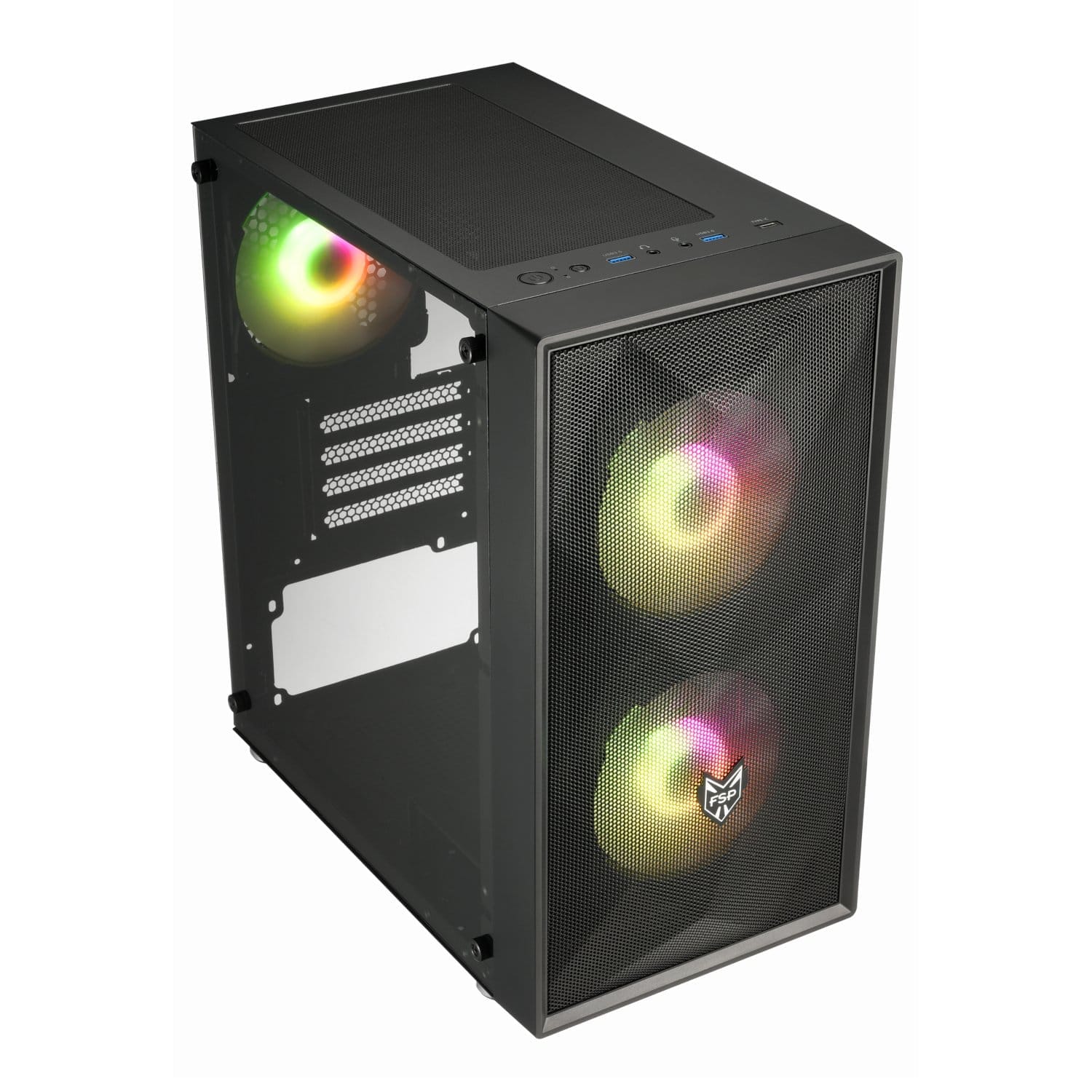 FSP CST130A Micro-ATX Gaming Chassis – Black – Compufi